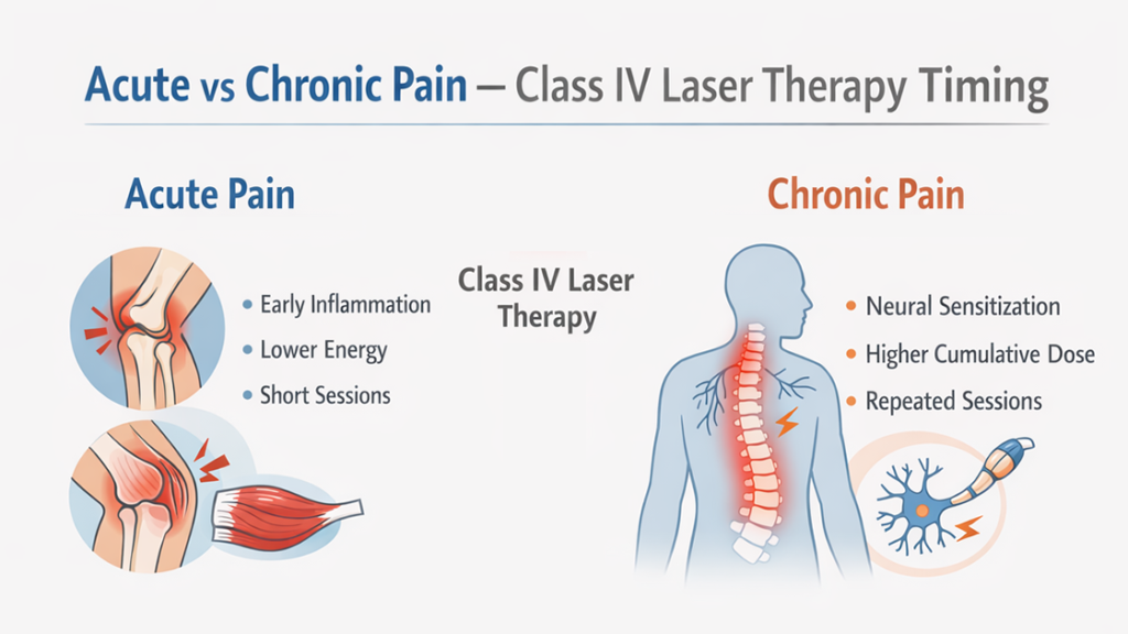 When to Use Class IV Laser Therapy: Acute vs Chronic Pain | Rheinlaser ️